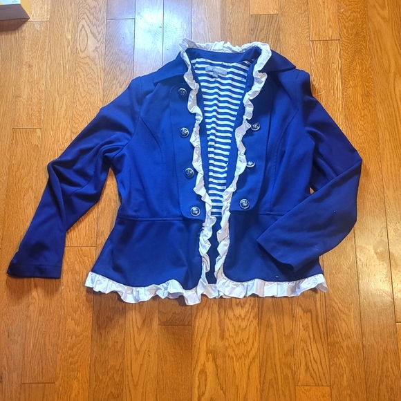 NY Collection | Jackets & Coats | Ny Collection Blazer With Ruffle Xl ...